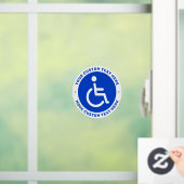 Blue disabled symbol and custom text window cling | Zazzle