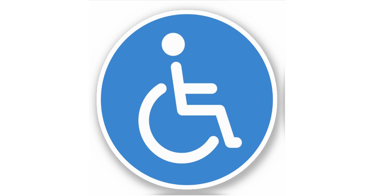 Blue disabled symbol, round stickers | Zazzle