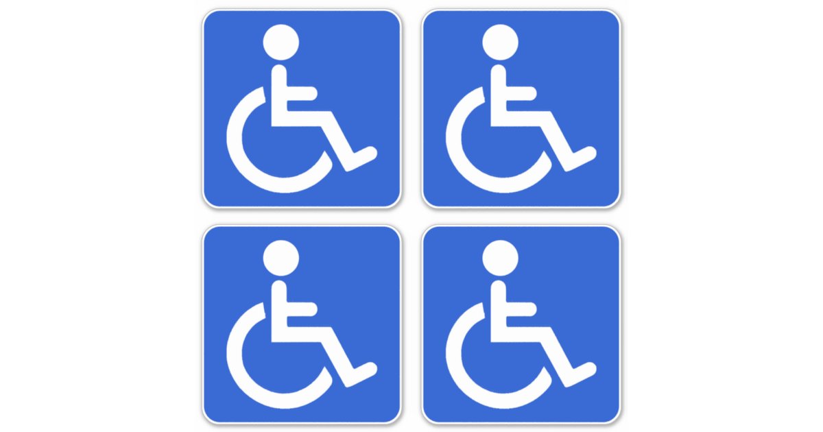 Blue disabled symbol sticker | Zazzle