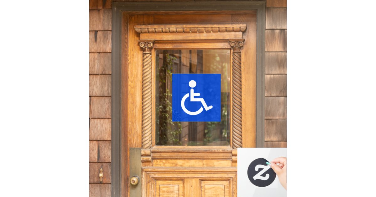 Blue disabled symbol window cling | Zazzle