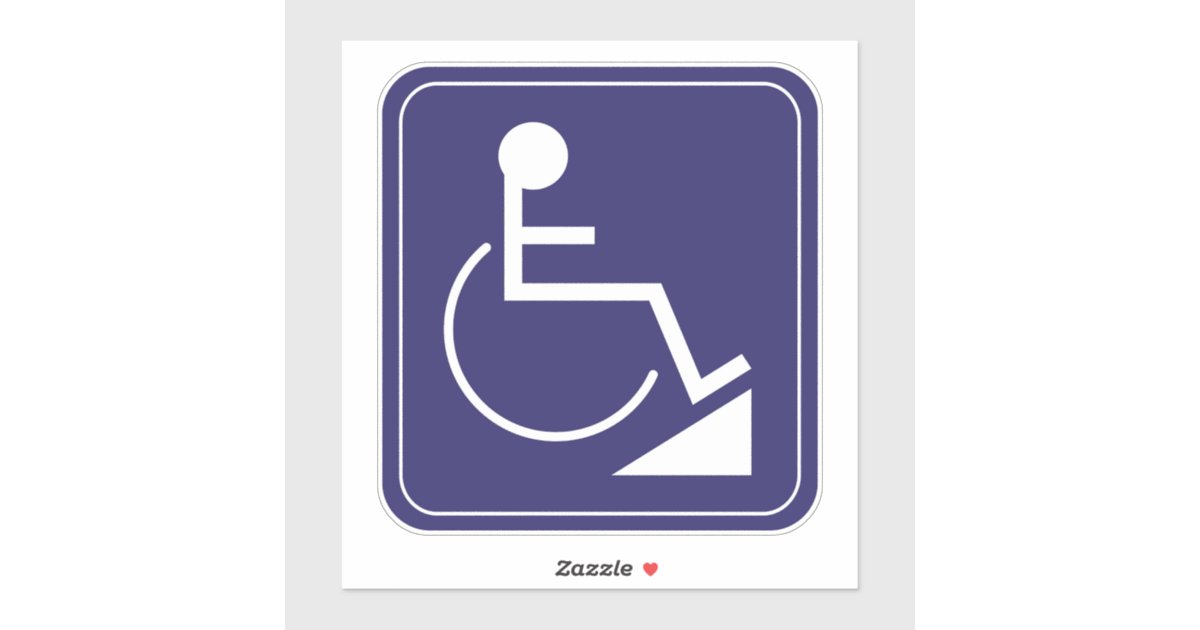 Blue Disabled Wheelchair Ramp Sticker | Zazzle