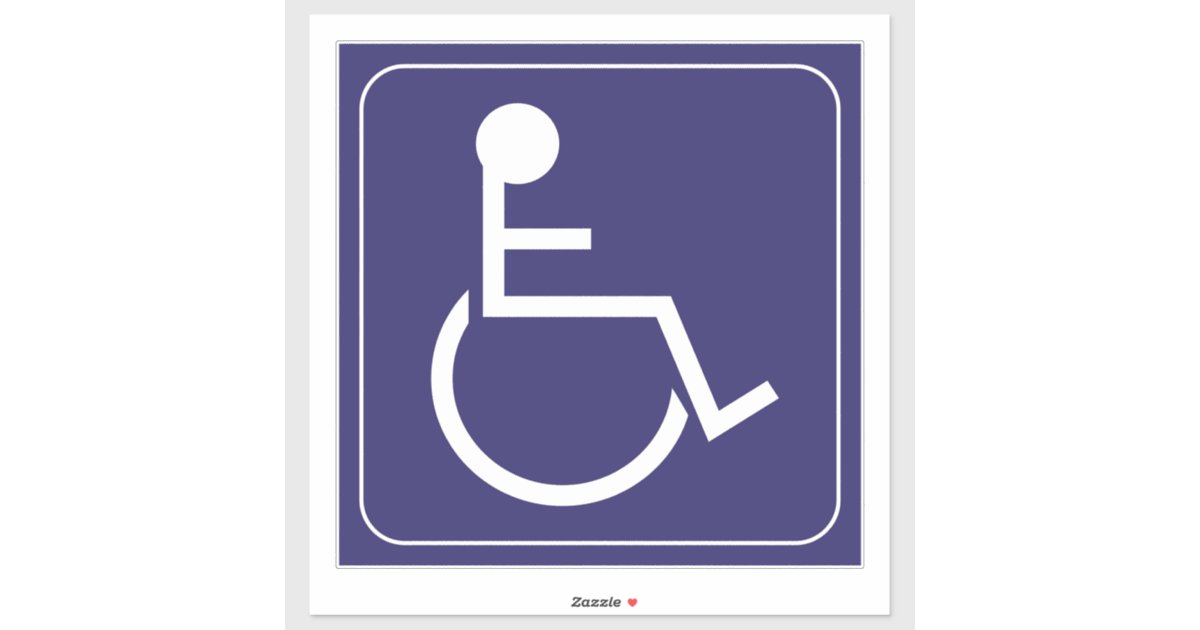 Blue Disabled Wheelchair Sticker Symbol | Zazzle