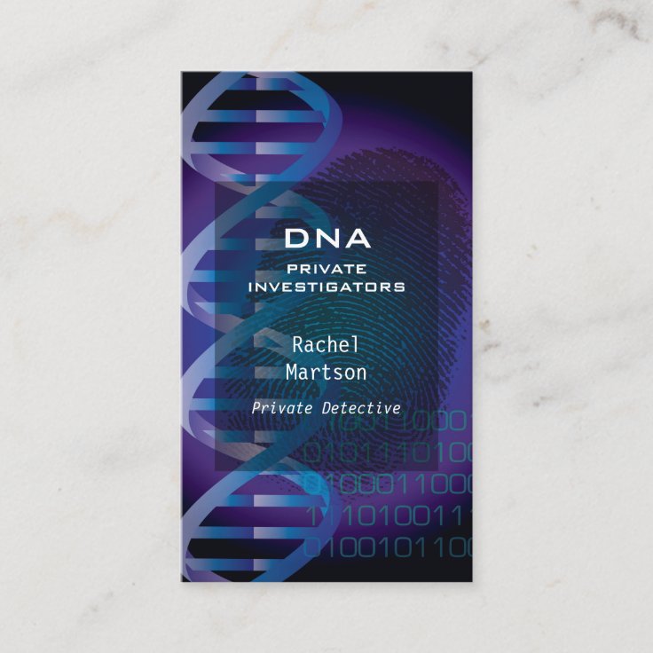 Blue DNA Fingerprint Science Investigation Business Card | Zazzle