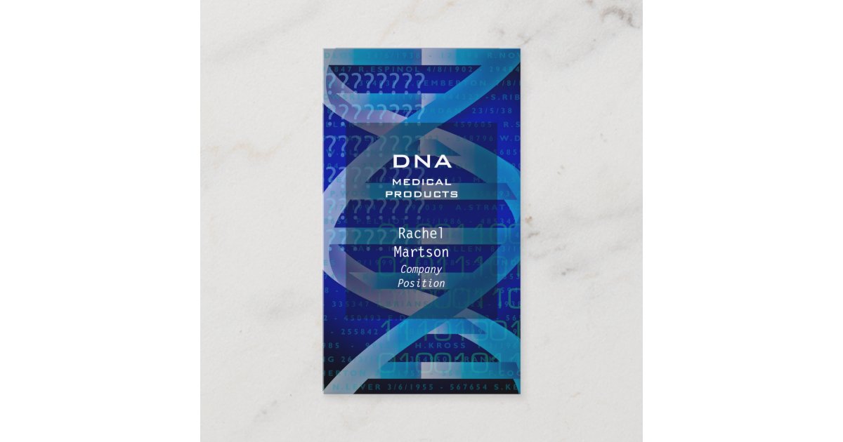 Blue DNA Medical Science Modern Business Card | Zazzle