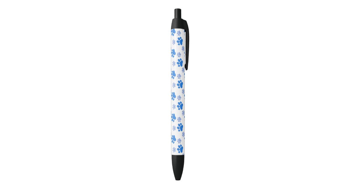Blue Dog Paw Print Simple Animal Lover Puppies Black Ink Pen | Zazzle