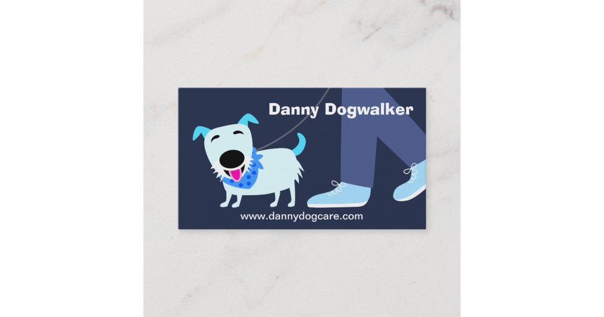 Blue Dog Walker Business Card | Zazzle