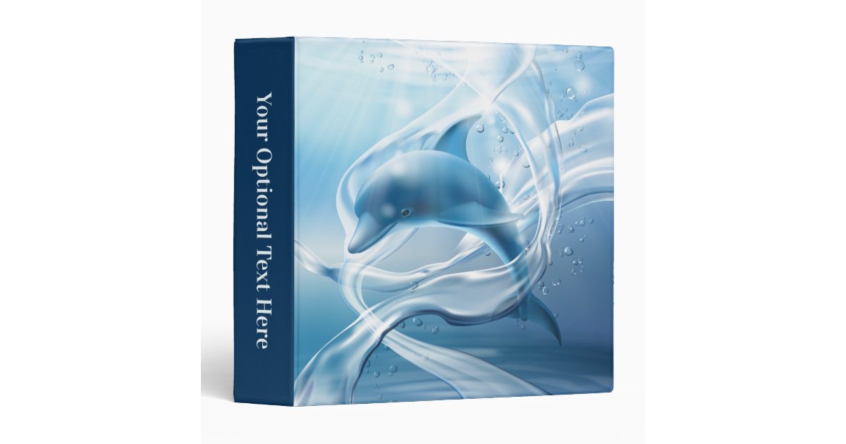 Blue Dolphin custom text binders | Zazzle