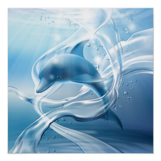 Blue Dolphin poster | Zazzle