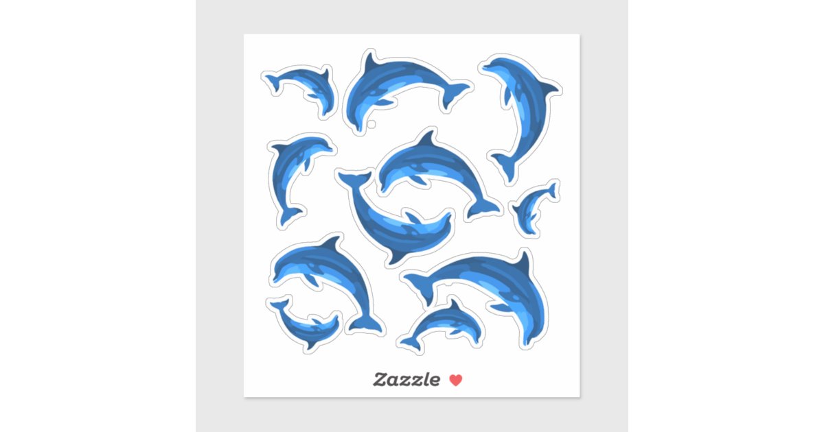 Blue Dolphins Collection Shaped Sticker | Zazzle