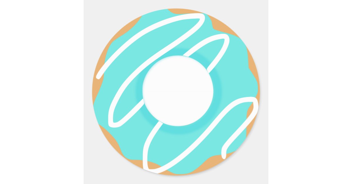 Blue Donut Classic Round Sticker | Zazzle
