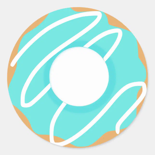 Blue Donut Classic Round Sticker | Zazzle