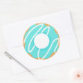 Blue Donut Classic Round Sticker | Zazzle