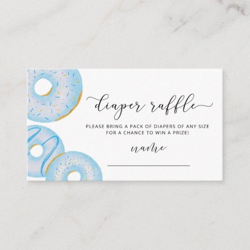 Blue donuts diaper raffle ticket enclosure card | Zazzle