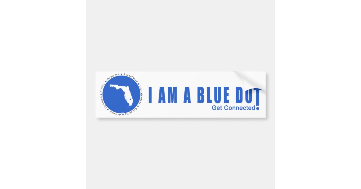 Blue Dot Florida Bumper Sticker | Zazzle