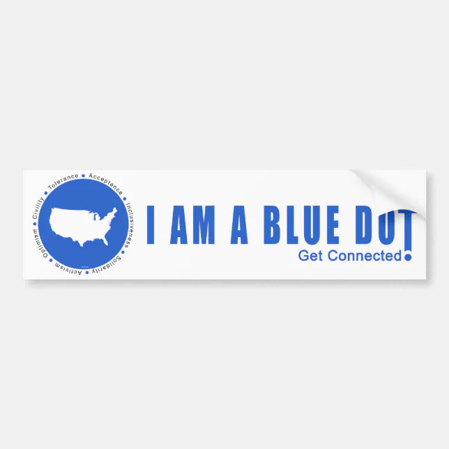 Blue Dot U.S.A. Bumper Sticker | Zazzle
