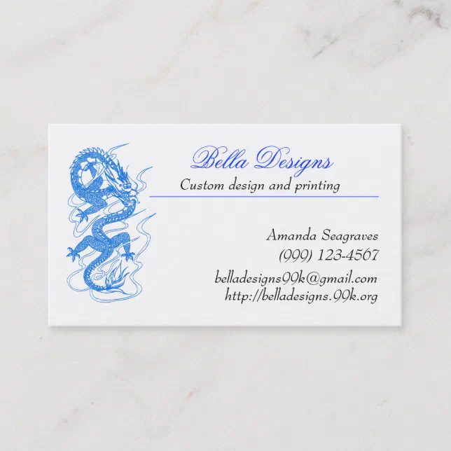 Blue Dragon Business Cards | Zazzle