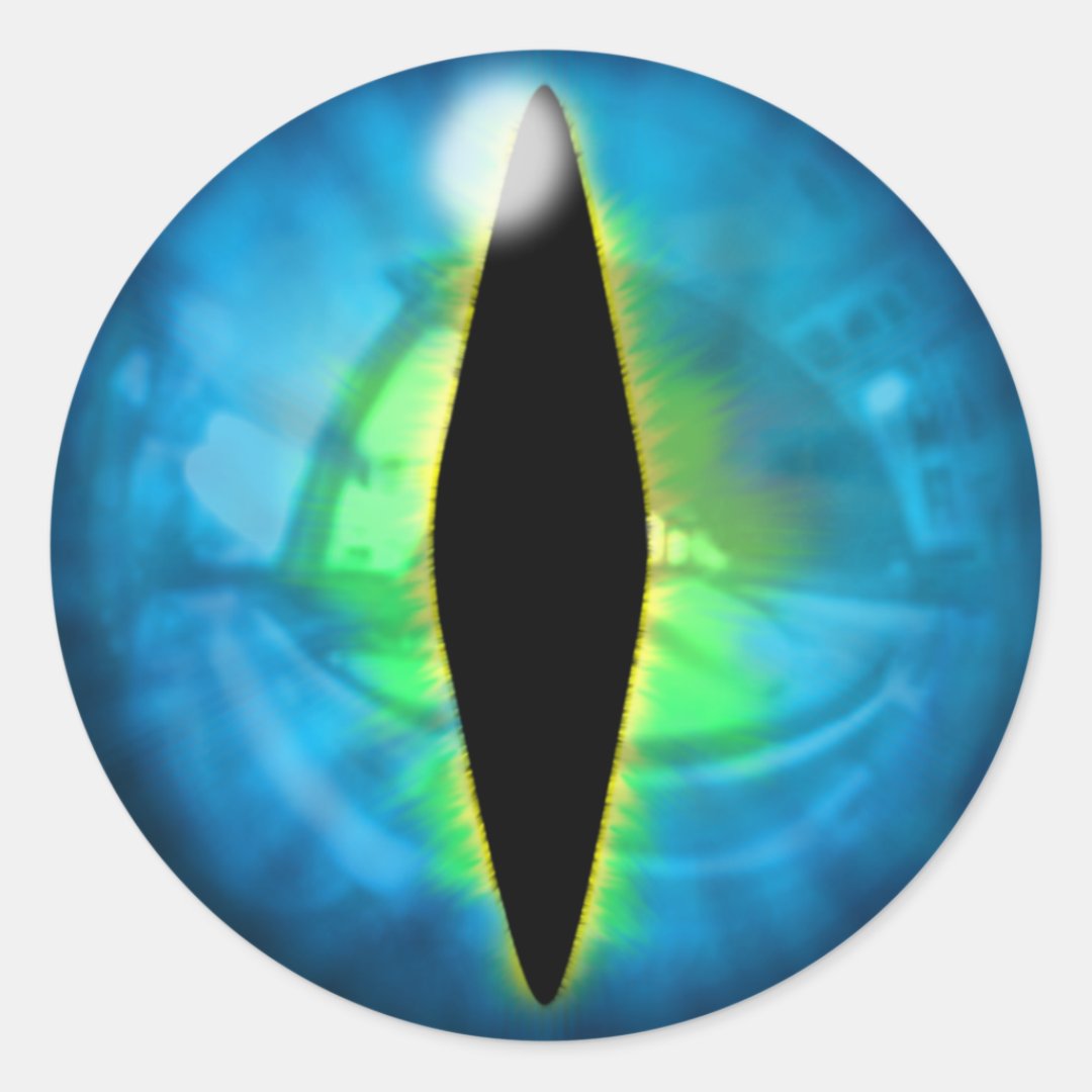 Blue Dragon Eye Classic Round Sticker | Zazzle
