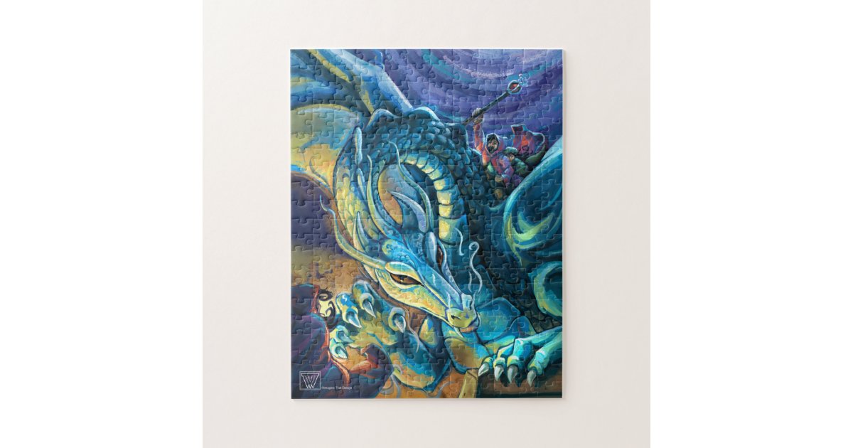 Blue Dragon Rider Jigsaw Puzzle | Zazzle