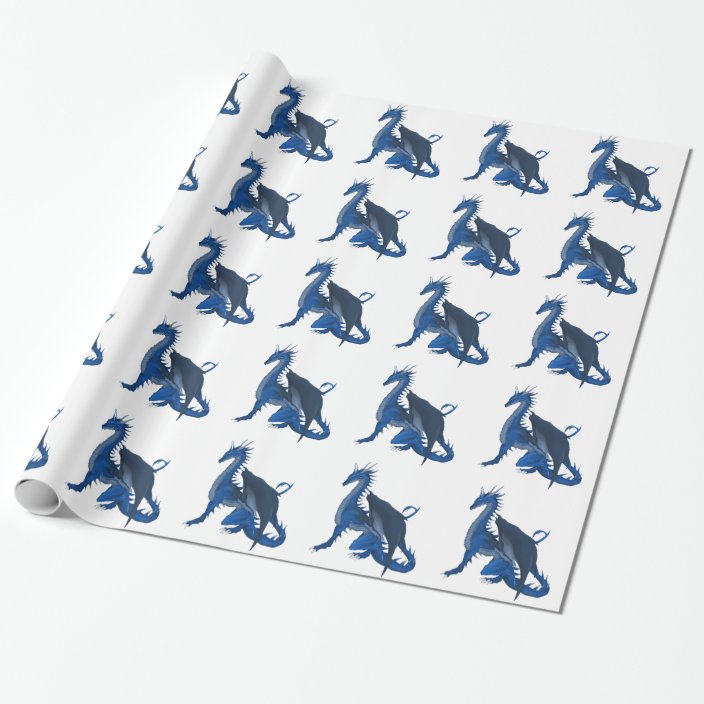 Blue Dragon Wrapping Paper | Zazzle.com