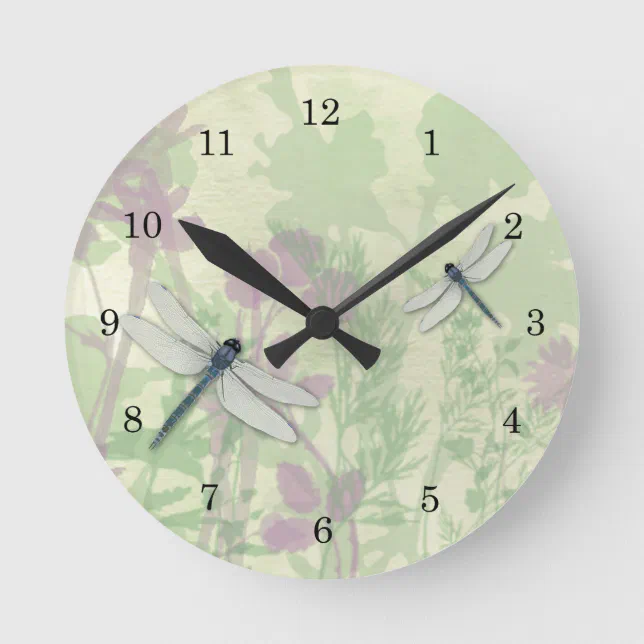 Blue Dragonflies Clock | Zazzle
