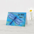 Blue Dragonfly Get Well Soon Card | Zazzle