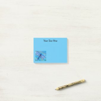 Blue Dragonfly Inspirational Post-it Notes | Zazzle