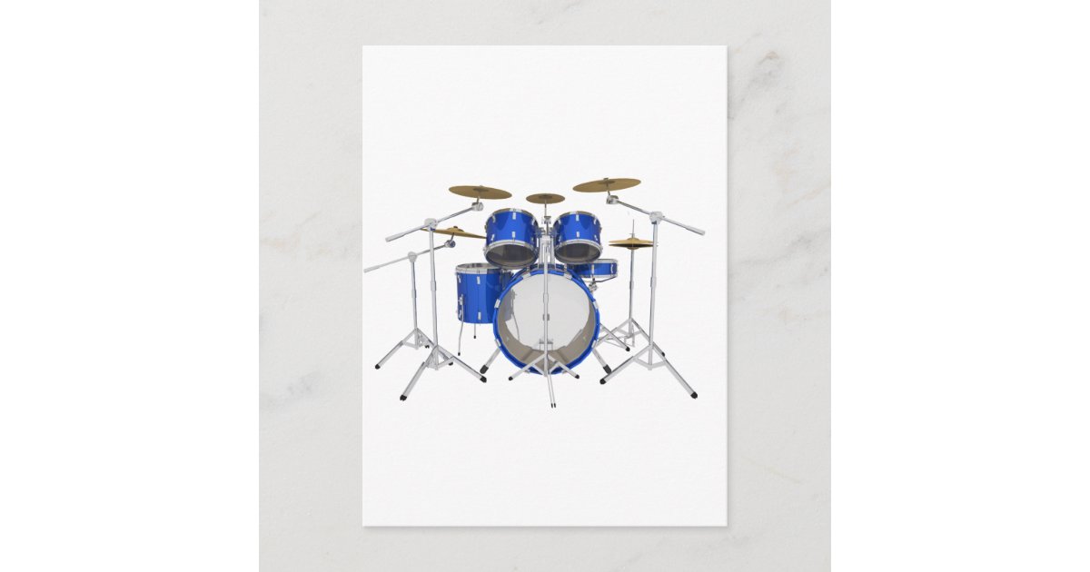 Blue Drum Kit: Postcard | Zazzle