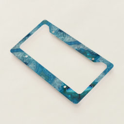Blue Druse Agate Stone License Plate Frame | Zazzle