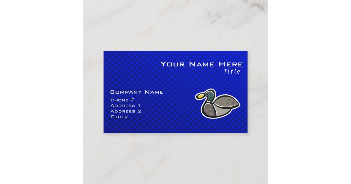 Blue Duck Business Card | Zazzle