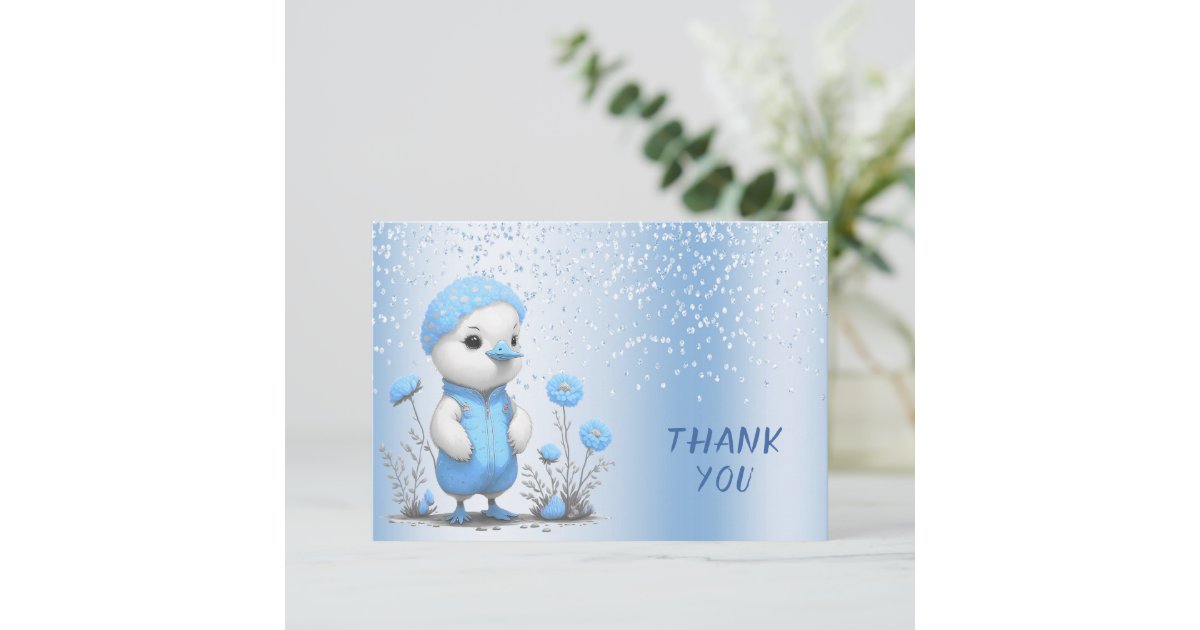 Blue Duck Thank You Card | Zazzle