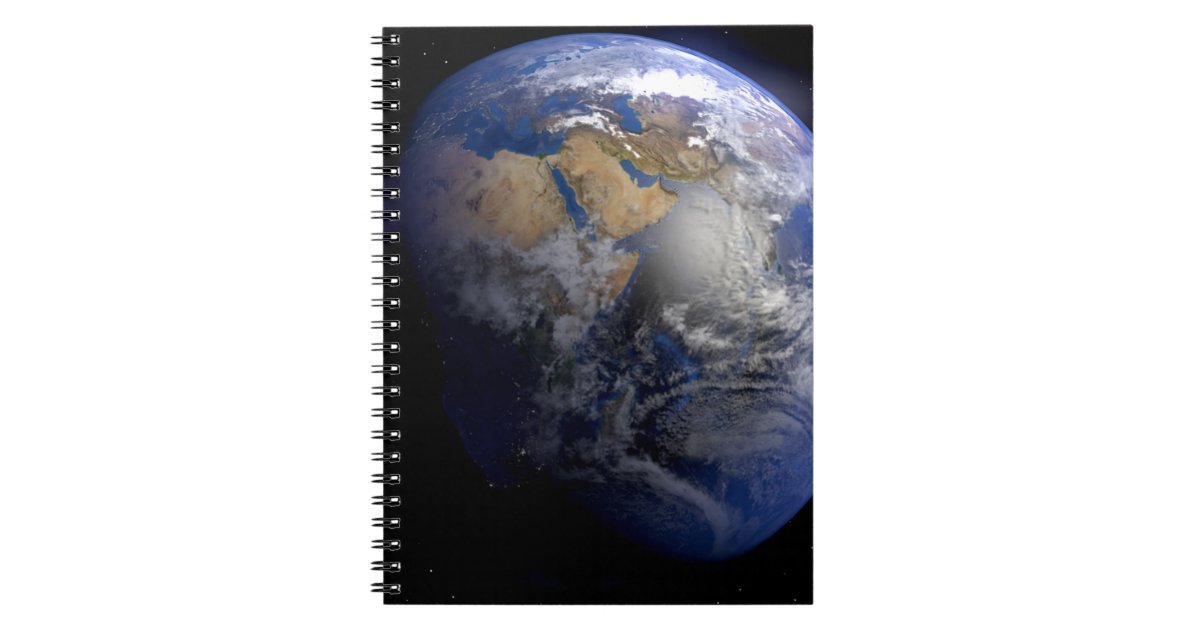 Blue Earth From Space Inspirational Notebook | Zazzle