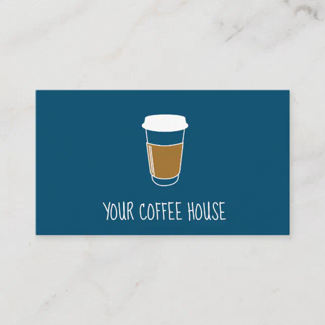 Blue Editable Coffee Stamp loyalty card | Zazzle