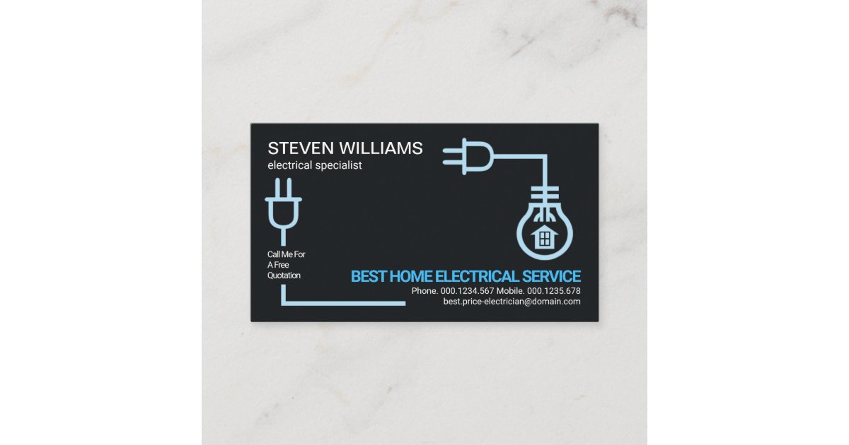 Blue Electric Circuit Wiring Electrical Service Business Card | Zazzle