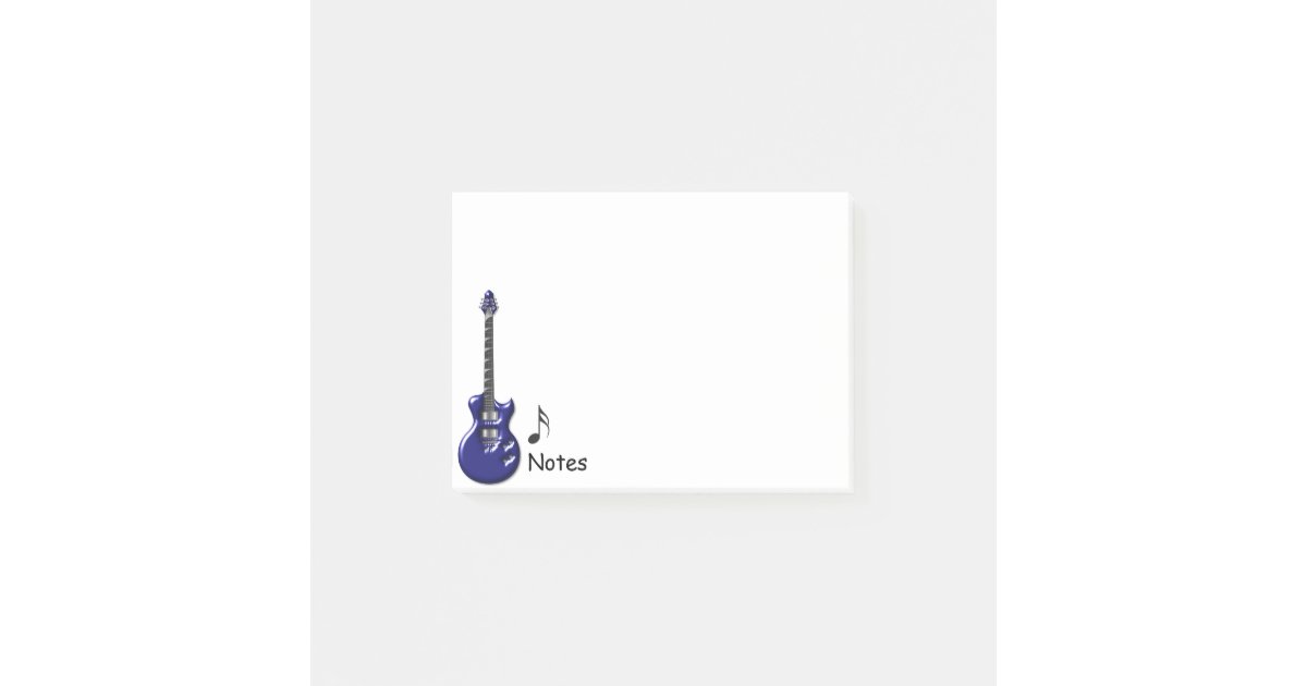 Blue Electric Guitar Post-it Notes | Zazzle