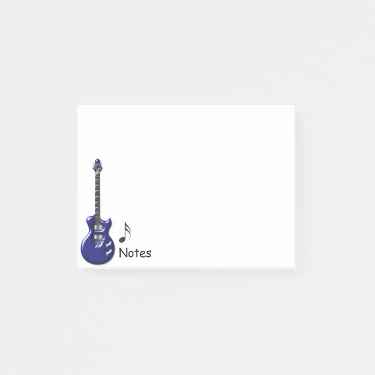 Blue Electric Guitar Post-it Notes | Zazzle
