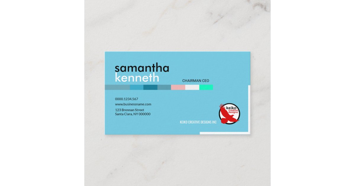 Blue Elegance Modern Creative CEO Chairman Business Card | Zazzle