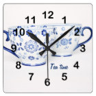 Tea Time Elegant Teapot Rustic Barn Wood Round Clock | Zazzle.com