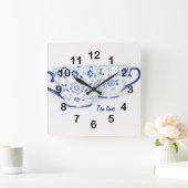 Blue Elegant classic tea cup Square Wall Clock | Zazzle