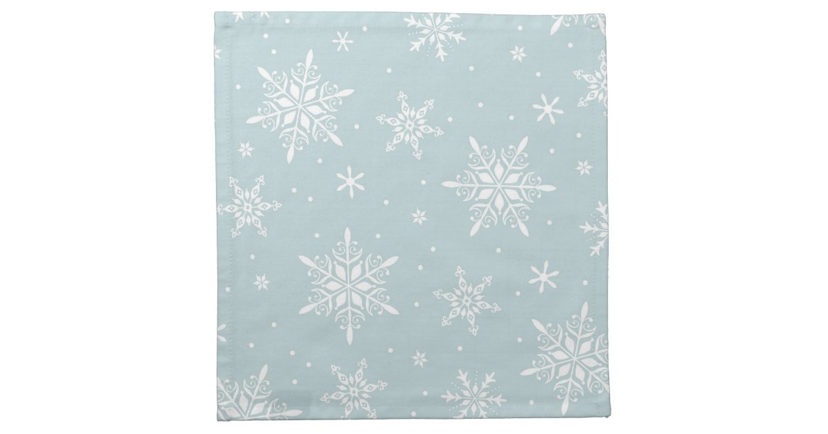Blue Elegant Snowflake cloth napkins | Zazzle