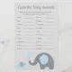 Blue Elephant Baby Shower Baby Animal Name Game Flyer | Zazzle