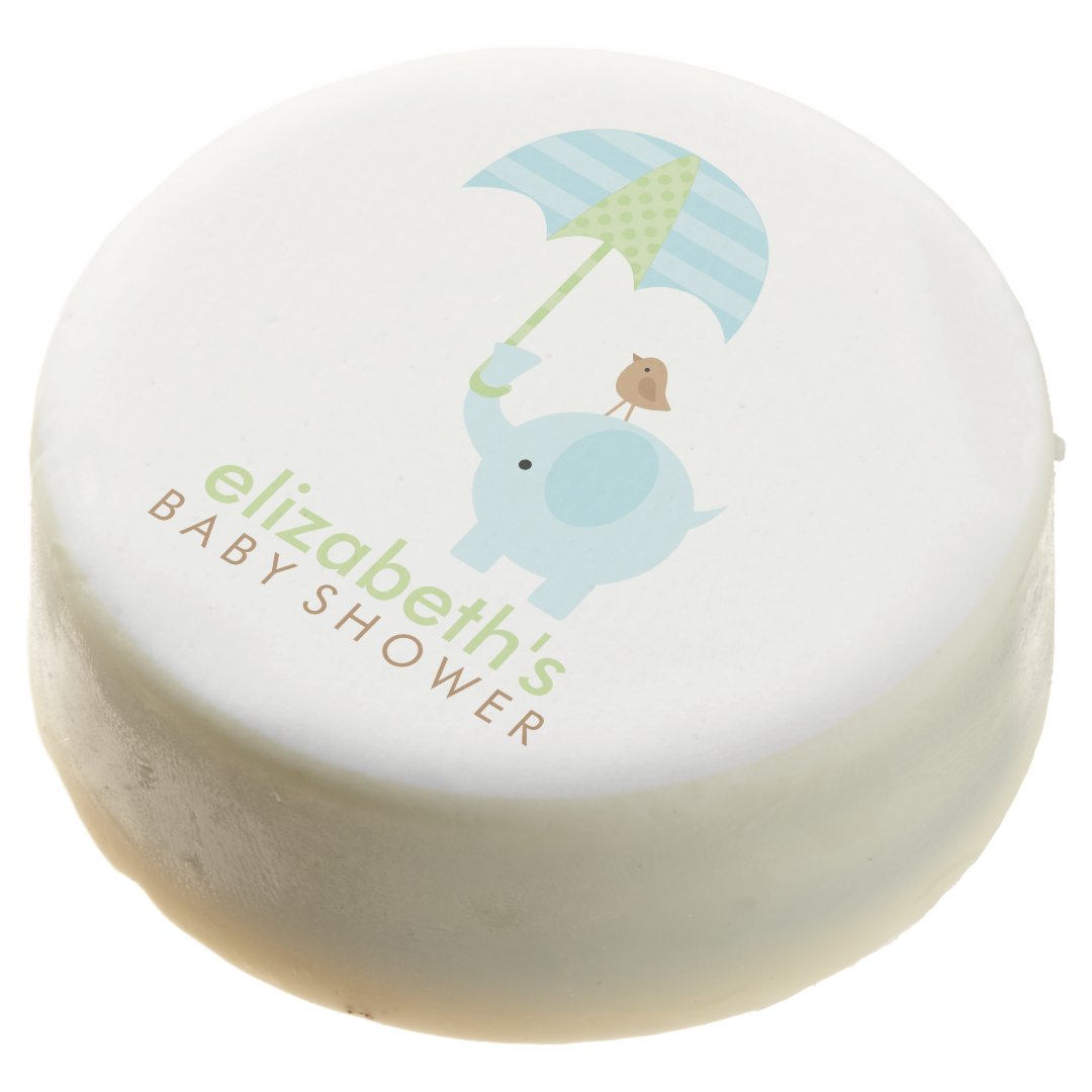 Blue Elephant Boy Baby Shower Chocolate Covered Oreo | Zazzle