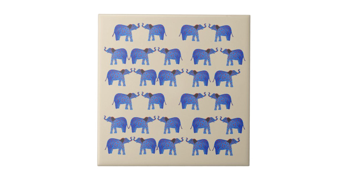 Blue Elephant Ceramic Photo Tile | Zazzle
