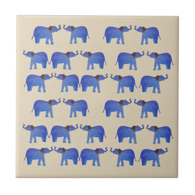 Blue Elephant Ceramic Photo Tile | Zazzle