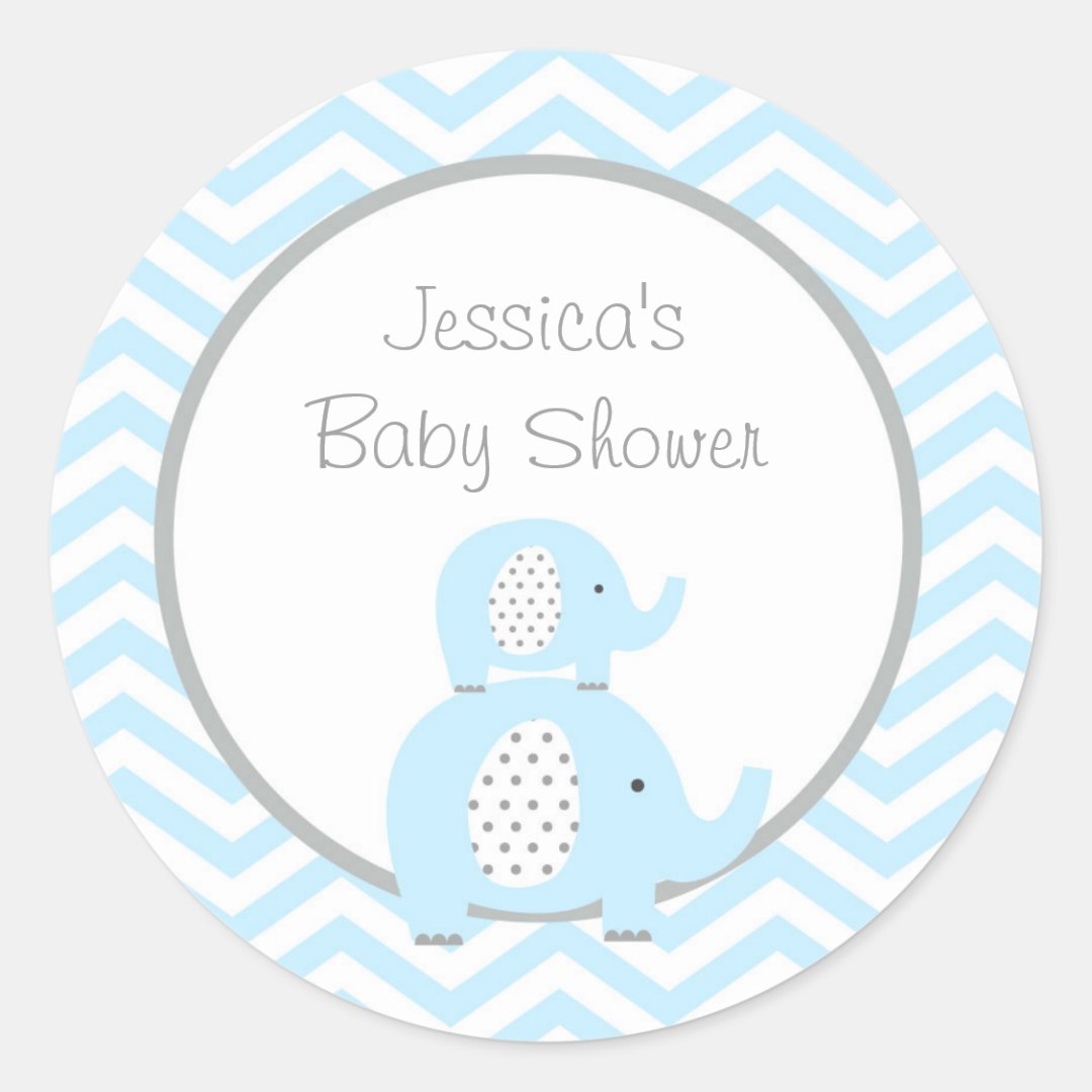 Blue Elephant Favor Stickers | Zazzle