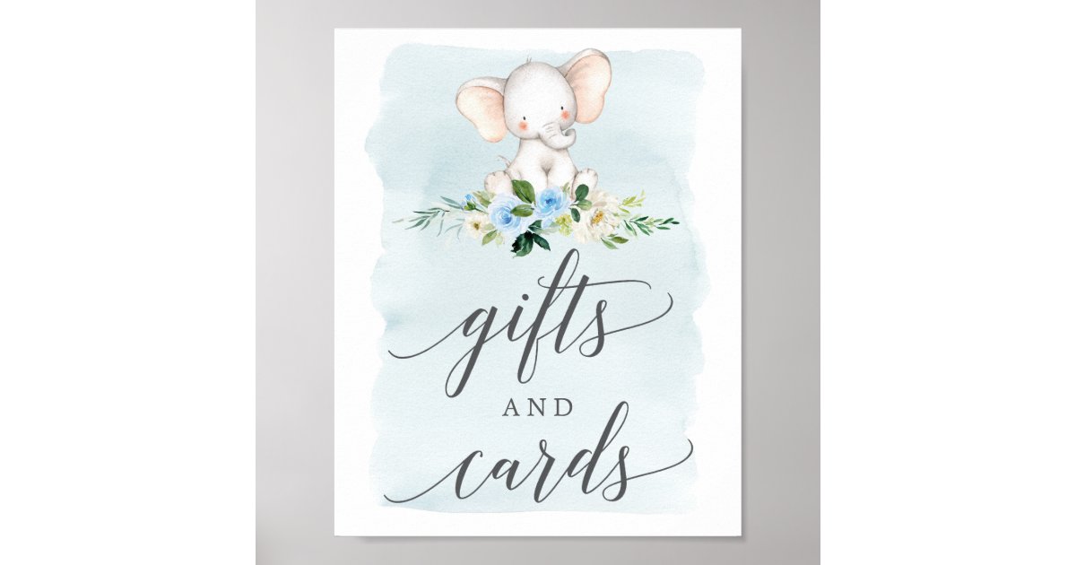 Blue Elephant Gifts and Cards Sign | Zazzle