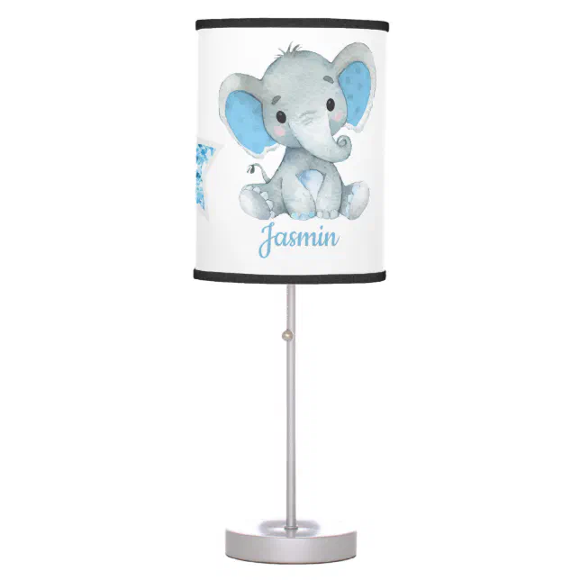 Blue elephant girl Lamp, Table Lamp | Zazzle