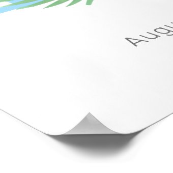 Blue Elephant Letter M Custom Baby Name Nursery Poster | Zazzle