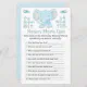 Blue elephant Nursery Rhyme Quiz baby shower game | Zazzle