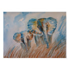 Blue Elephants Poster | Zazzle