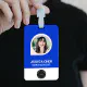 Blue Employee Photo ID Card, Bar Code, Logo, Name Badge | Zazzle